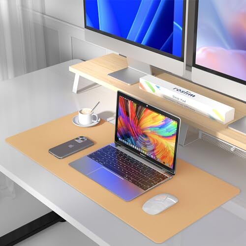 Leather Desk Pad Protector Mouse Pad Non-Slip Computer Mat for Desk PU ...