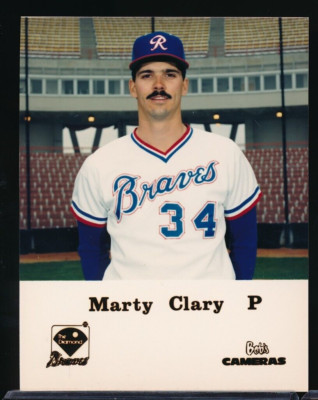 1986-87 Richmond Braves Team issue Photo card Marty Clary 4x5 Bob's ...