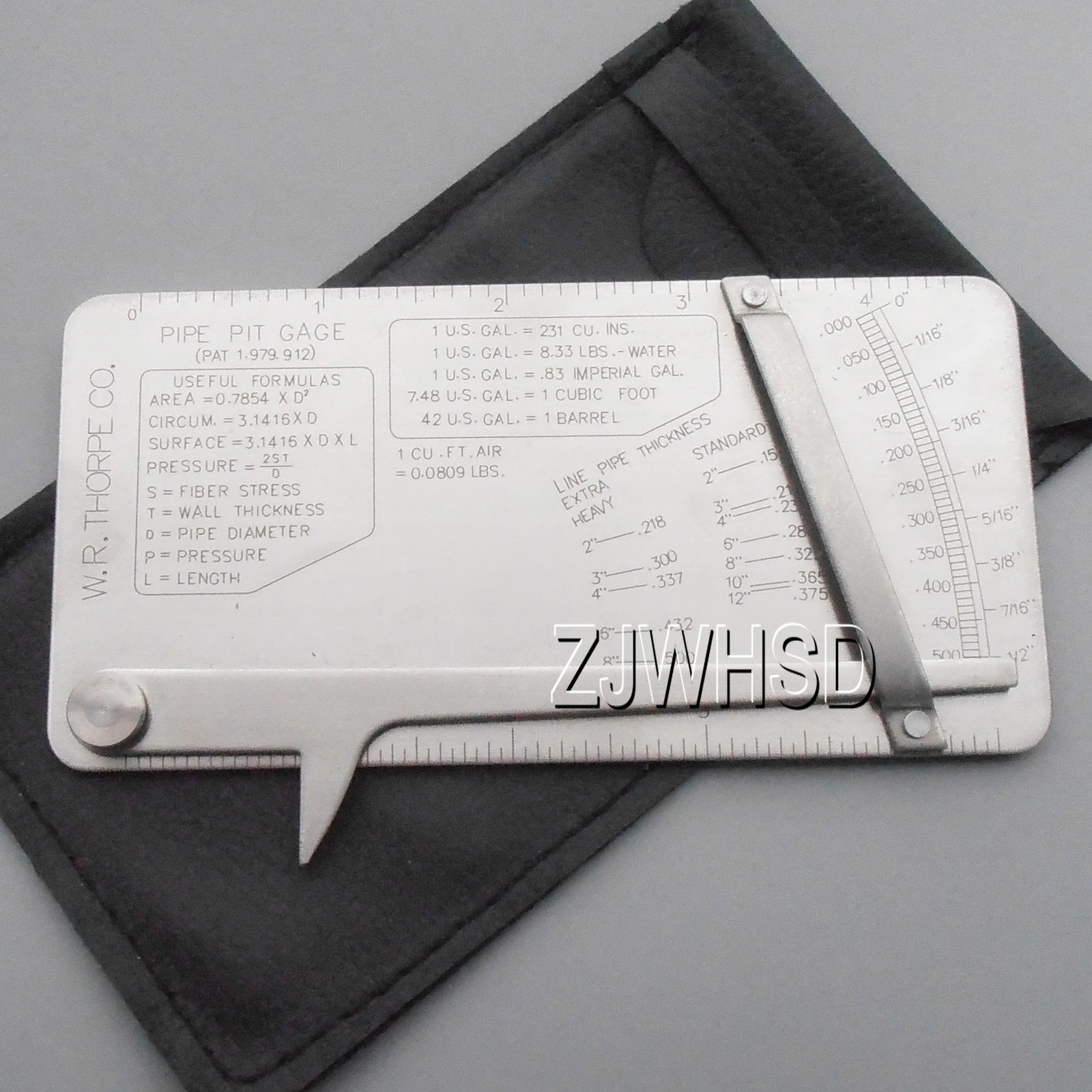 Pipe pit welding gauge gage Test Ulnar Welder Inspect 0 to 1/2" in 1/64 ...