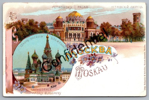 Rare Postcard View Of Mockba Russian Moscow Palace & Cathedral Russia ...
