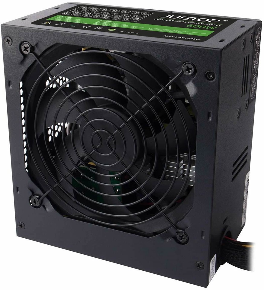 Black 600W ATX PC Power Supply Unit Computer PSU PCI-E 6x SATA 8-Pin ...