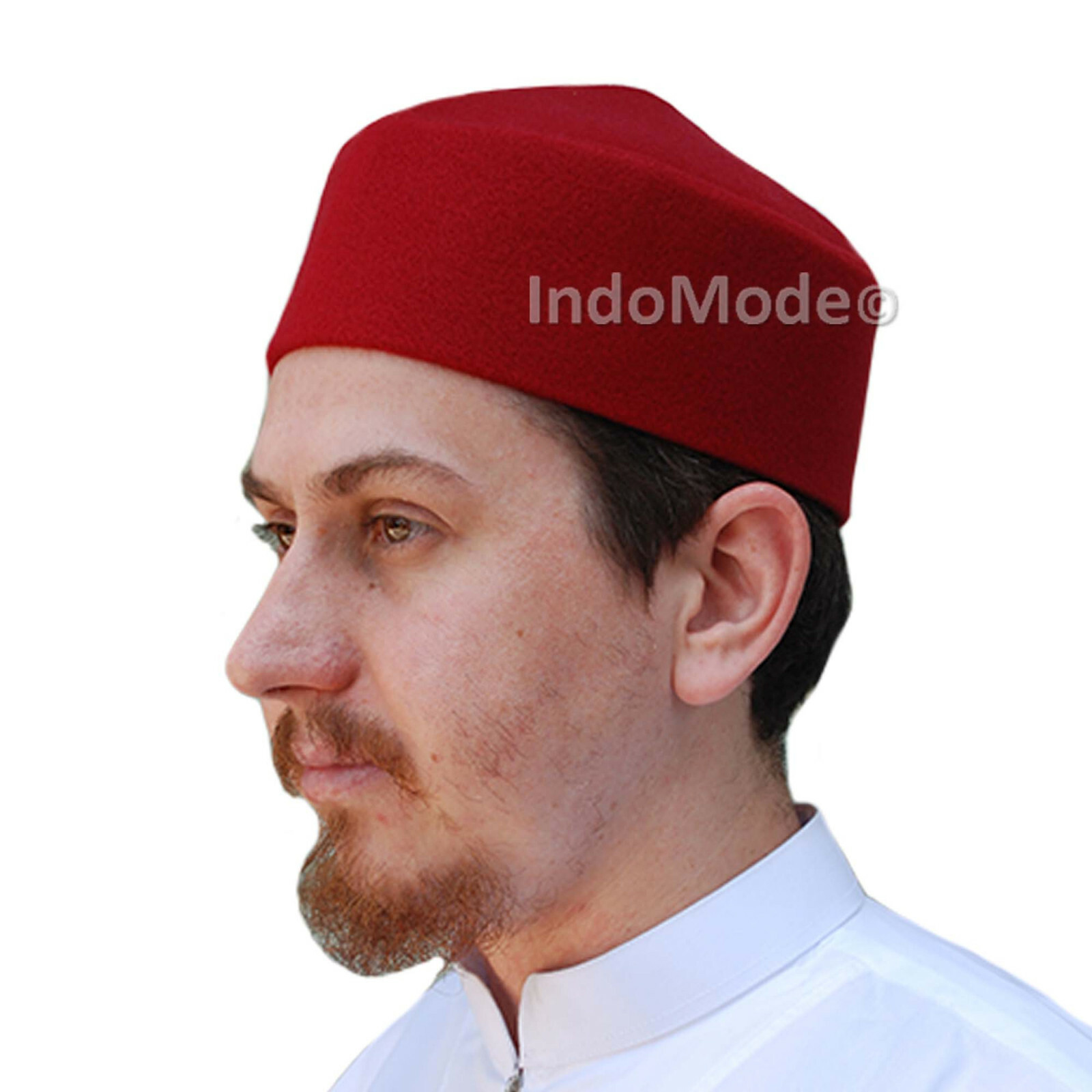 Muslim Prayer Kufi Hat - Soft Maroon Moroccan Islam Fez-style Kufi Hat ...