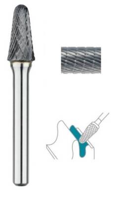 Fraise lime CW conique bout pointu SM denture brise copeaux Ø 12 x 25 ...