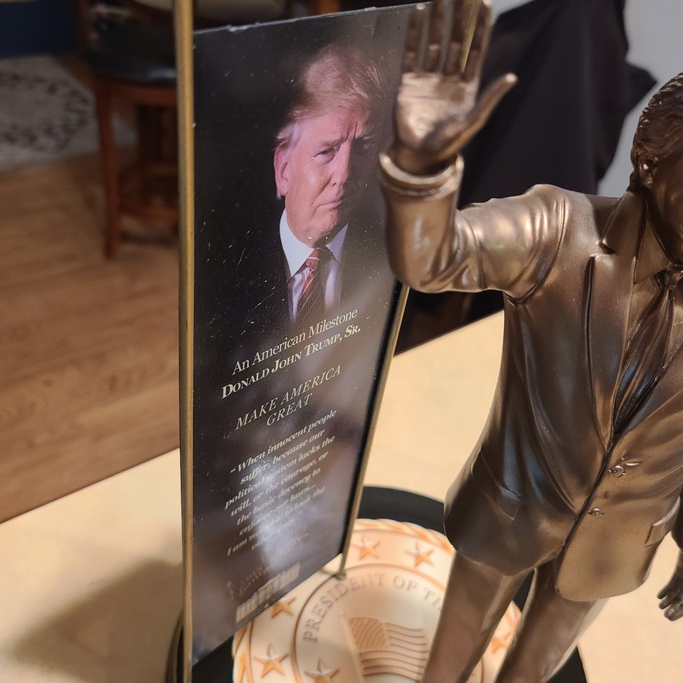 BRADFORD EXCHANGE PRESIDENT DONALD TRUMP COLD-CAST SCULPTURE COA -RARE ...