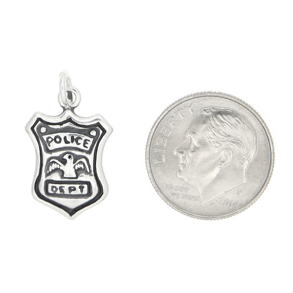 Sterling Silver Police Officer Police Department Badge Charm | eBay