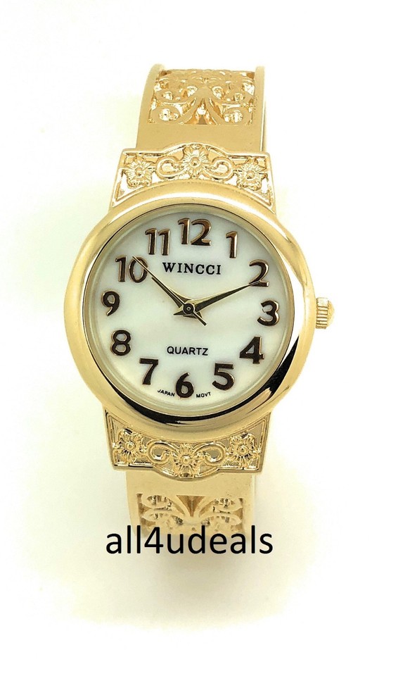 Wincci Ladies Elegant Metal Bangle Cuff Fashion Quartz Analog Watch ...