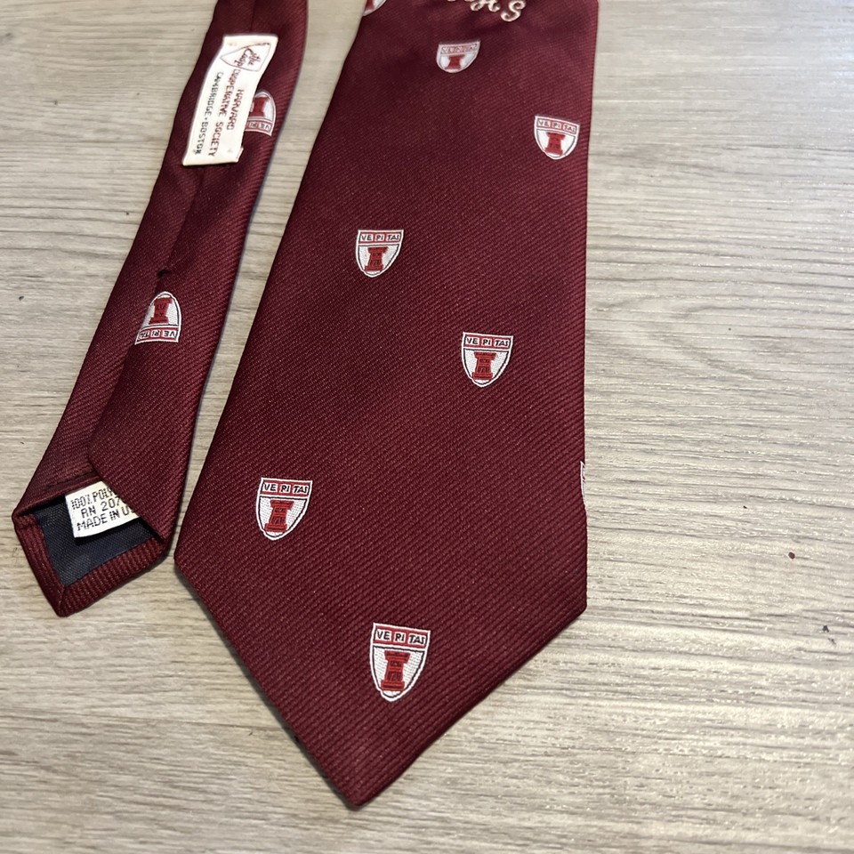 Vintage Rare HARVARD University Veritas Crest Tie Coop Rivetz Boston | eBay