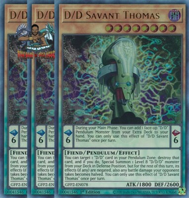 Yugioh! 3x D/D Savant Thomas GFP2-EN078 Ultra Rare 1st Ed NM | eBay