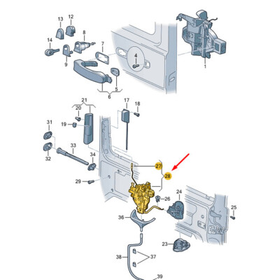 VW TRANSPORTER T6 SLIDING DOOR LOCK LEFT WITH REMOTE CONTROL 7E0843653 ...
