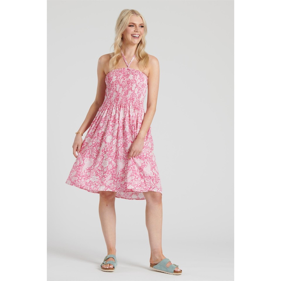 Womens Ladies Summer Beach 3 in 1 Bandeau Strapless Sun Dress Skirt ...