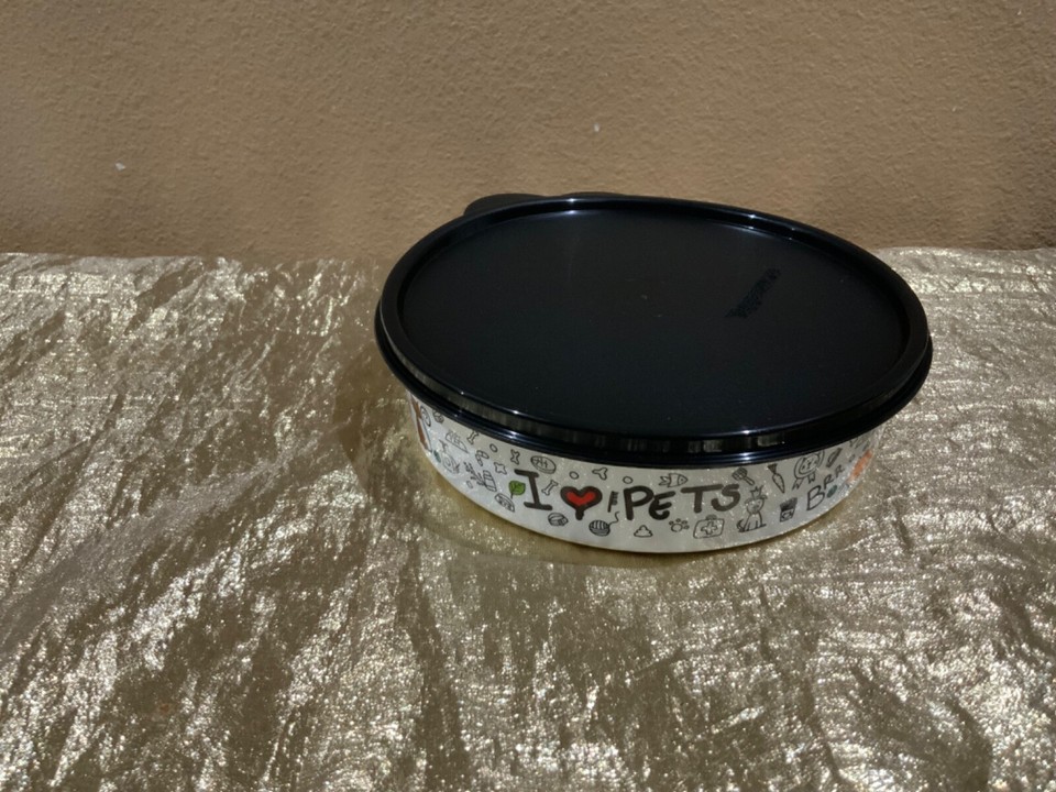 New Tupperware Set of 2 Pet Theme One Touch Canister Size “D” and Water ...