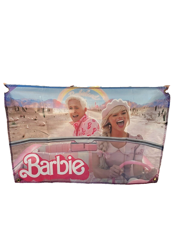 Barbie Movie Ken & Barbie Flag Banner Pink Appx 24" X 36" Wall Art ...