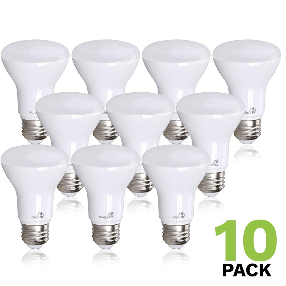 Bioluz LED 10 Pack BR20 R20 LED Bulb 4000K Cool White 6W = 50 Watt ...
