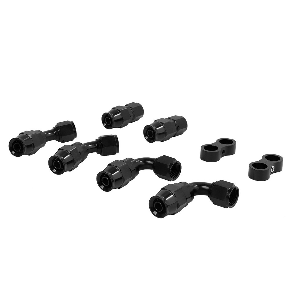 Nylon PTFE Fuel Line Hose Fittings Kit 4AN 6AN 8AN 10AN E85 Braided ...