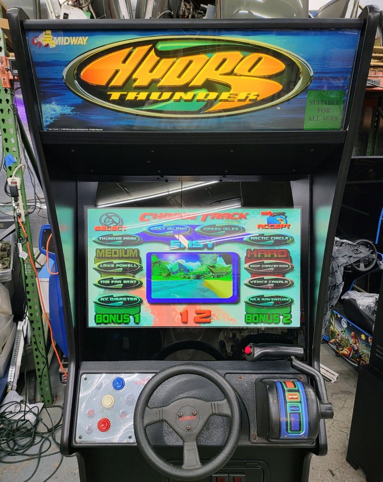 HYDRO THUNDER Stand Up Arcade Boat Racing Driving Video Game Machine ...