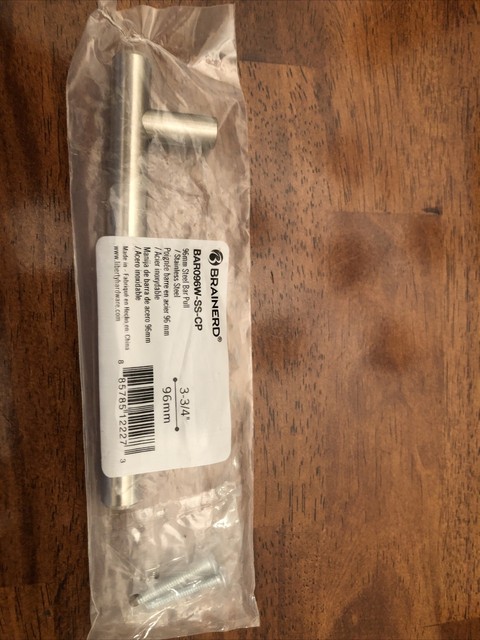 Brainerd 3-3/4 Stainless Steel Bar Pull BAR096W-SS-CP with hardware for ...