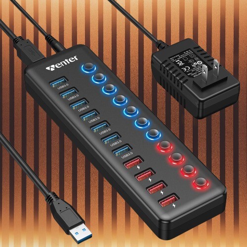 USB 3.0 Hub, Wenter 11-Port USB Hub Splitter with Individual LED On/Off ...