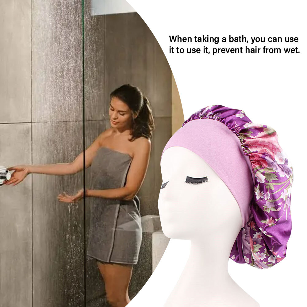 Adjustable Width Wide Elastic Home Use Hair Bonnet Hat Bathroom ...