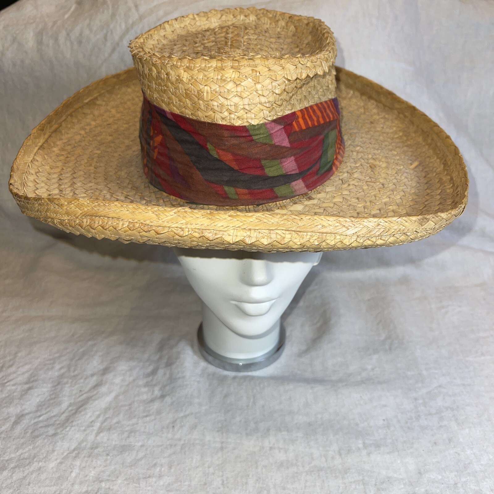 Vintage 1950’s 60’s woven straw men’s beach hat Elega… - Gem