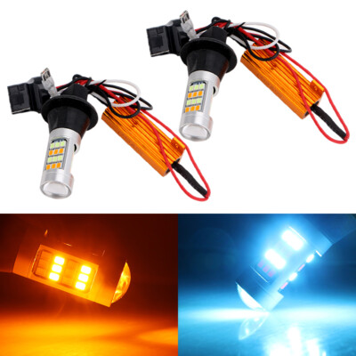 T20 7440 7441 992 2835 42SMD Amber/Ice Blue Switchback LED Turn Light ...
