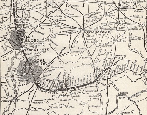1914 Antique Chicago Terre Haute and Southeastern Railway Map Railroad ...