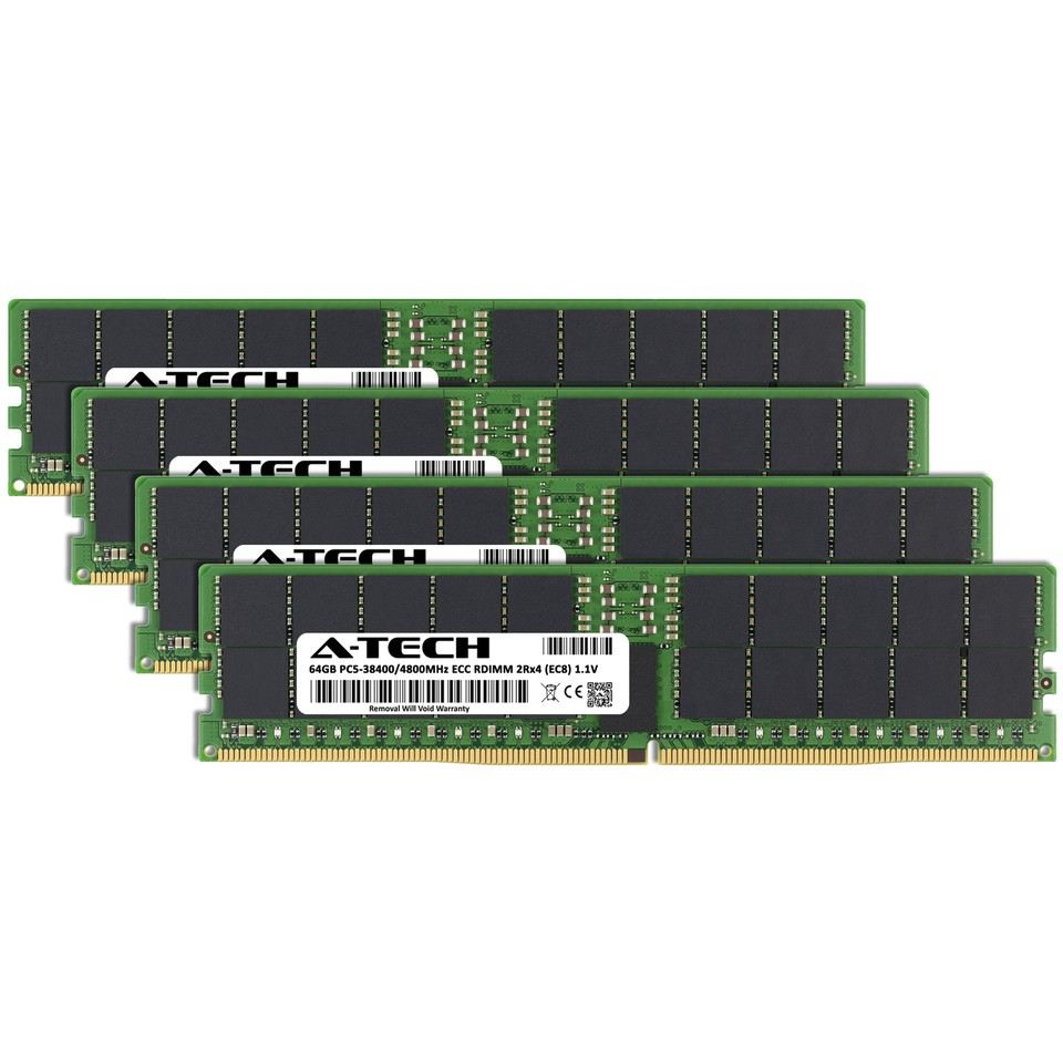 256GB 4x64GB PC5-4800 EC8 RDIMM Supermicro H13SSL-NT X13DEG-OA X13DGU ...
