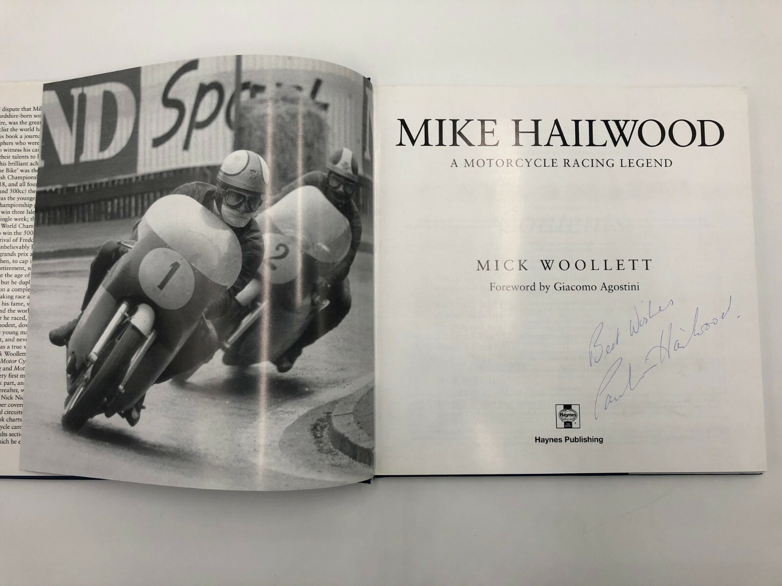MIke Hailwood A Motorcycle Racing Legend by Mick Woollett SIGNED BY ...
