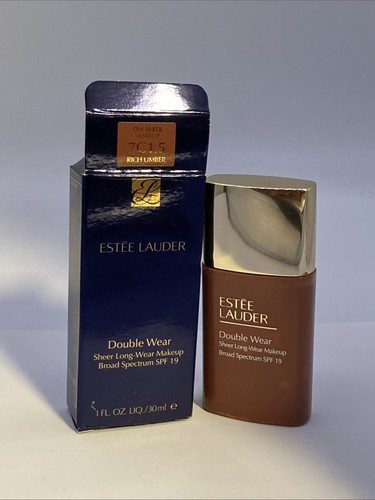 ESTEE LAUDER Double Wear Sheer Foundation 7C1.5 RICH UMBER SPF 19 1oz ...