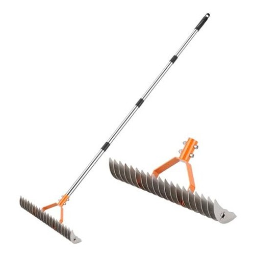 62" Thatch Rake, 19 Double-Sided Tines, 15-Inch Wide Lawn Rake ...