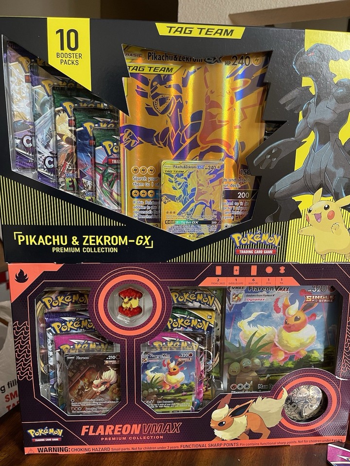 Sealed Pokemon GX Premium Collection Boxes Reshiram Charizard Pikachu ...