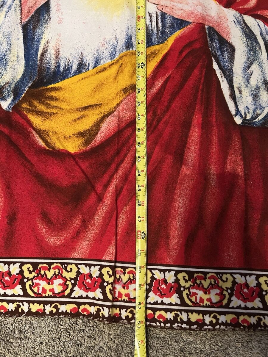 A.t.c. New York Vintage Sacred Heart Jesus Cloth Tapestry A.t.c. New York Vintage Sacred Heart Jesus Cloth Tapestry