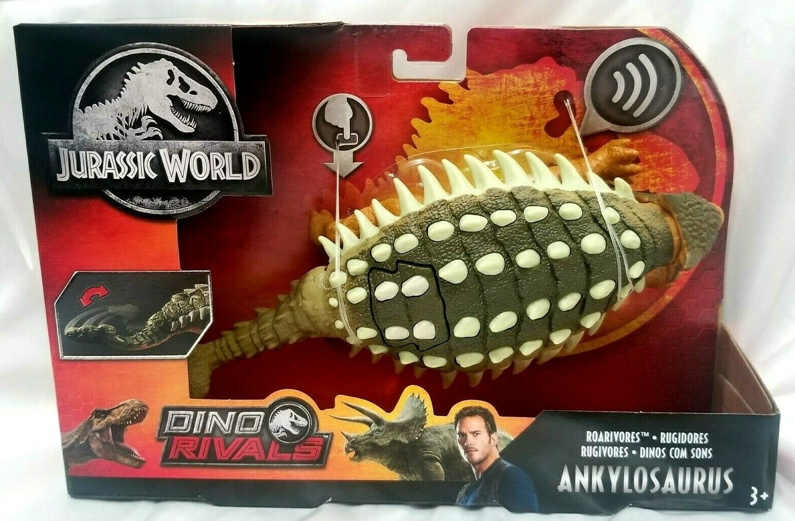 Jurassic World Fallen Kingdom Dino Rivals Ankylosaurus Roarivore Mattel ...