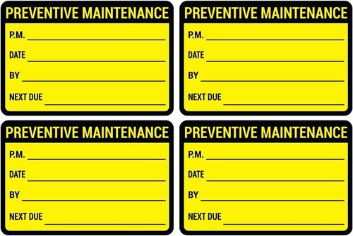 2x3 inch 200 PCS Black Yellow Preventive Maintenance Stickers for ...