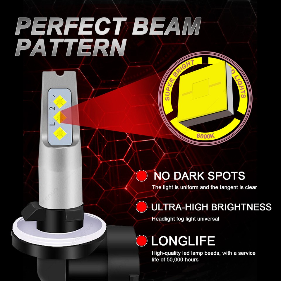 880 885 + 881 894 LED Headlight Bulbs Combo For Arctic Cat Panther 570 ...