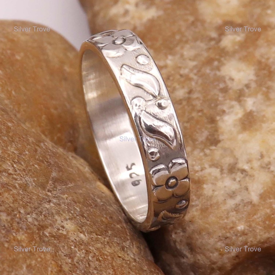 Band Ring Size 925 Solid Sterling Silver Handmade Indian Jewelry | eBay