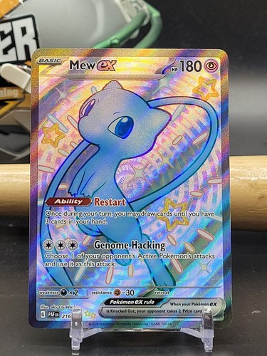 Mew EX 216/091 Pokemon TCG Shiny Mew Full Art Rare Card Paldean Fates ...