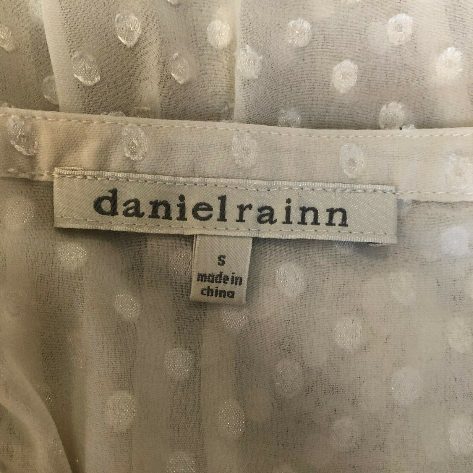 Anthropologie Daniel Rainn Ivory Polka Dot Lace Peasa… - Gem