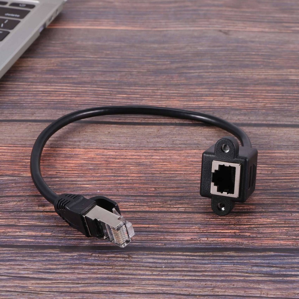 RJ45 Female to Male Adapter Extension Cable Panel Mount 27cm F4T89687 ...