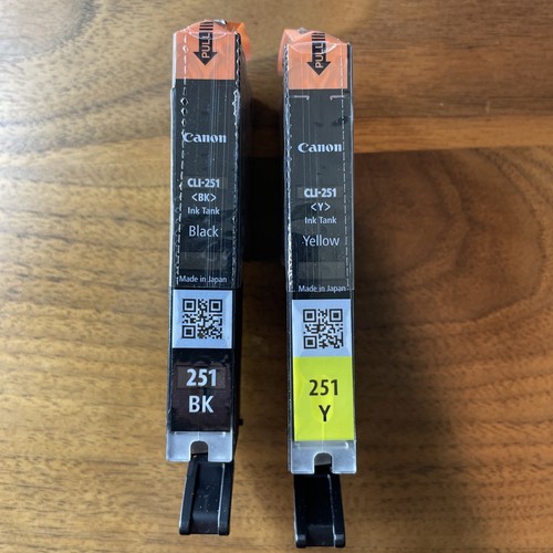 Genuine Canon CLI-251 Ink Cartridges Black & Yellow | eBay