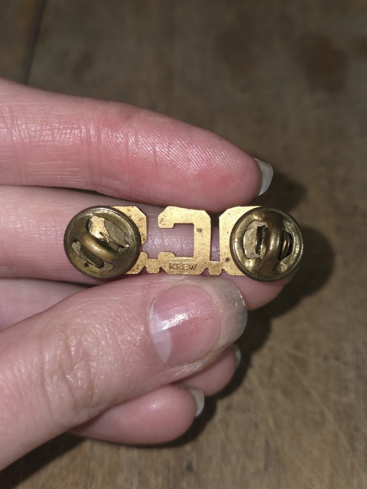 US Army Issue Officer Candidate School OCS Gold Toned Dual Clutch Backs ...