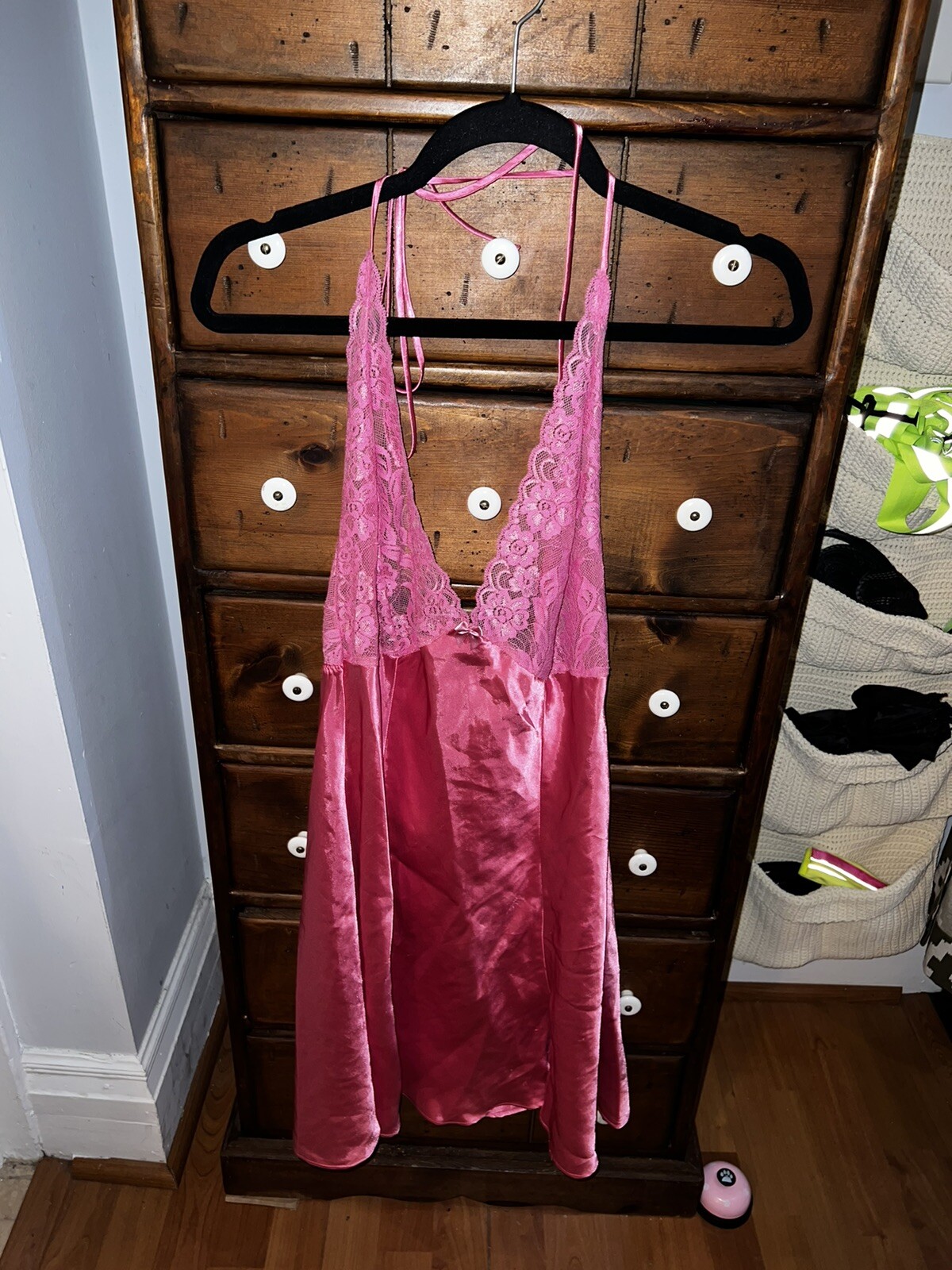 Fredericks of Hollywood Pink Satin Slippery Shiny Lac… - Gem