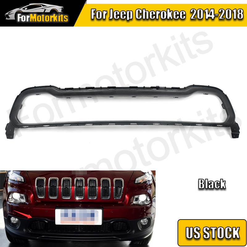 For Jeep Cherokee 14-2018 Black Front Lower Grille Grill Frame Trim ...