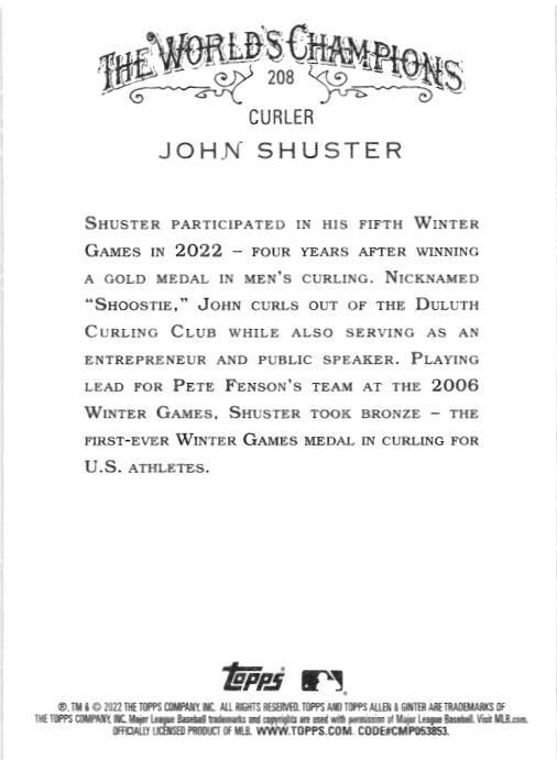 2022 TOPPS ALLEN & GINTER JOHN SHUSTER BASEBALL CARD #208 | eBay