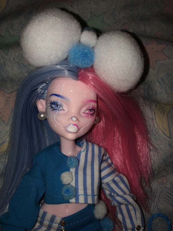 Pastel Clown Monster High Doll Ooak Repaint G3 Draculaura | eBay