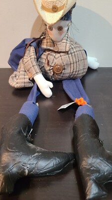 Unique Primitive Grungy Doll Belly Button Doll Country Folk Art ...