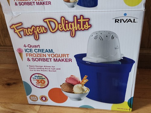 Frozen Delights Rival Ice Cream, Frozen Yogurt & Sorbet Maker (4-Quart ...