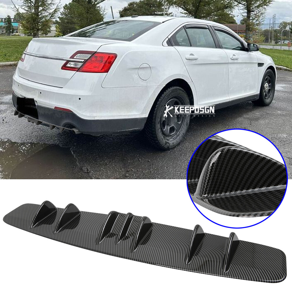 Carbon Fiber 7 Fins Rear Bumper Diffuser Spoiler Lip Splitter For Ford ...