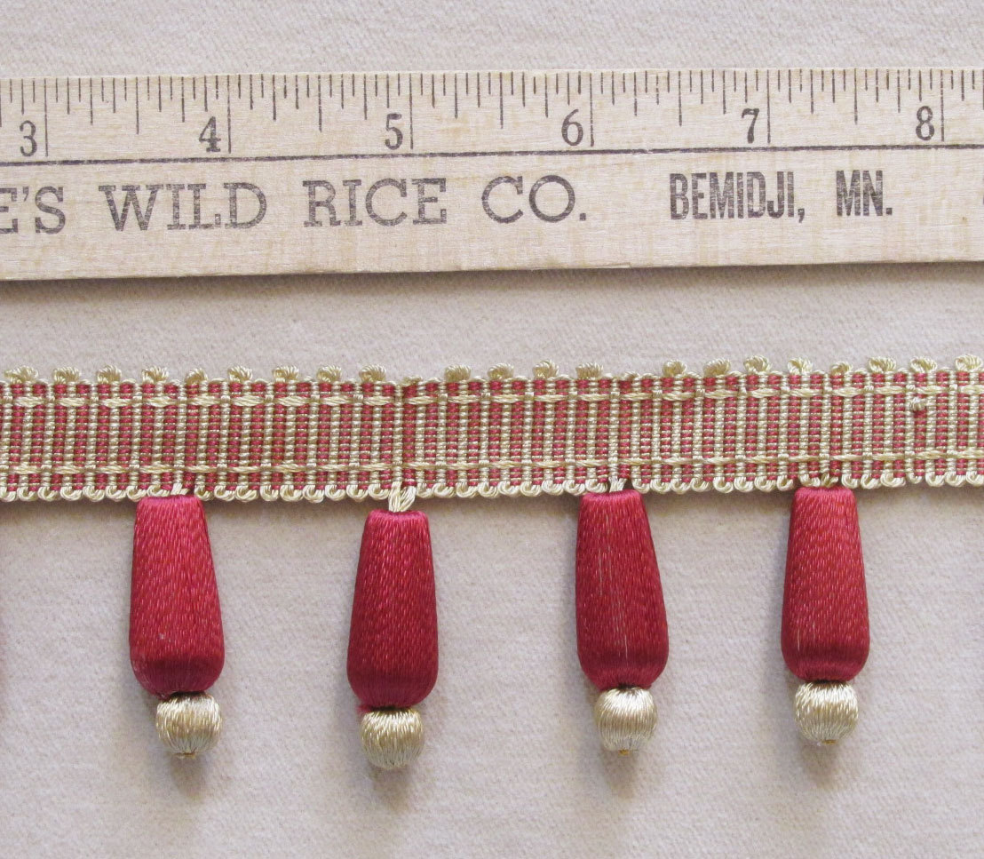 Beaded Fringe Trim in Ruby Red & Gold 269" Long Sewing Crafts | eBay