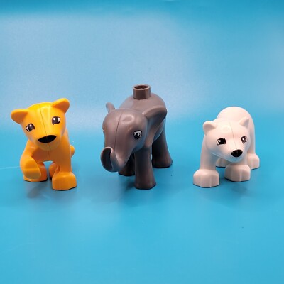 Lego Duplo Animal Figures Baby Elephant Lion Polar Bear Zoo Toy | eBay