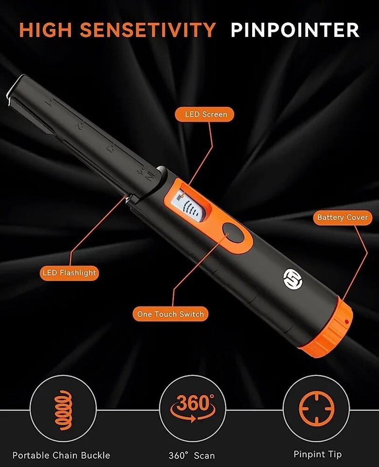 SUNPOW Metal Detector Pinpointer for Adults & Kids, Fully Waterproof ...